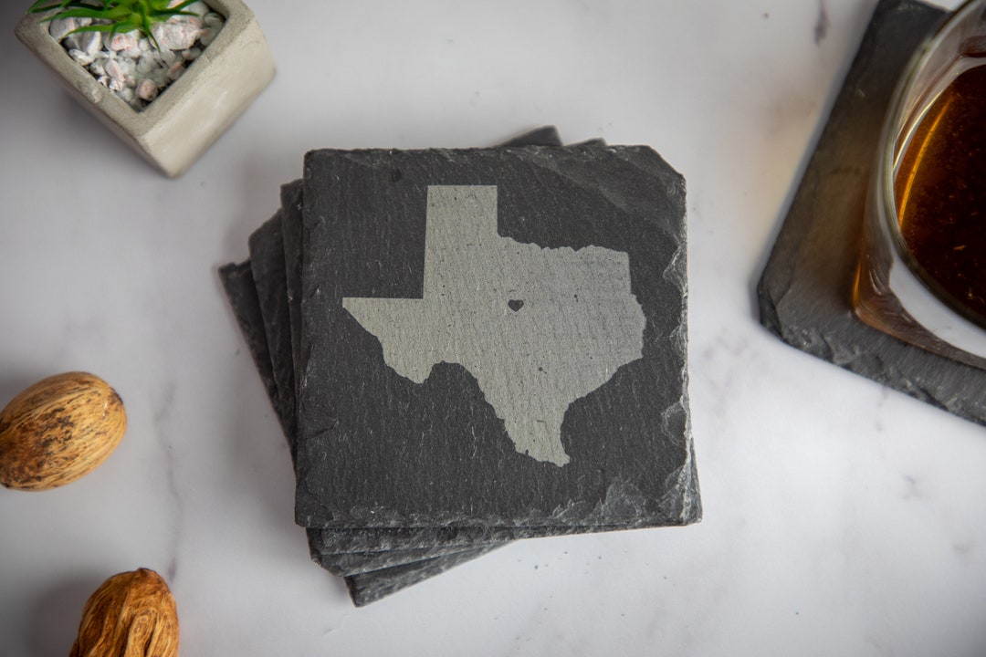 Custom State Coaster Custom Coaster State With Heart Custom - Etsy