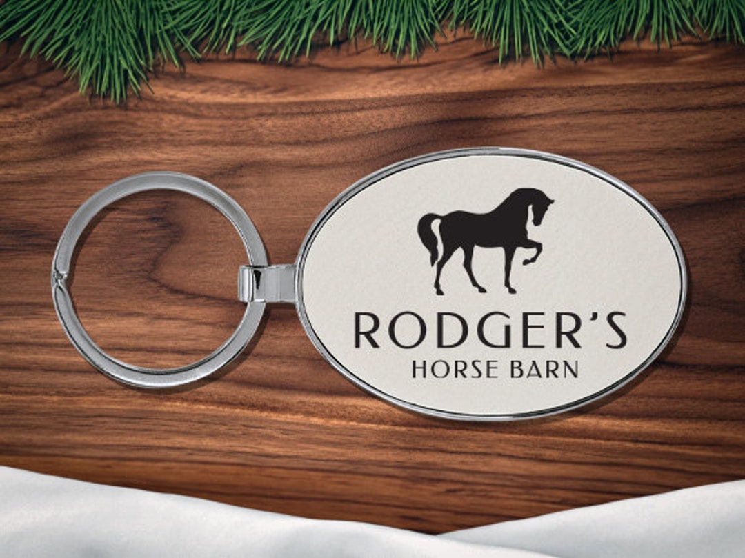 Horse Barn Keychain, Horse Lover Gift, Horse Barn Key, Custom Horse ...