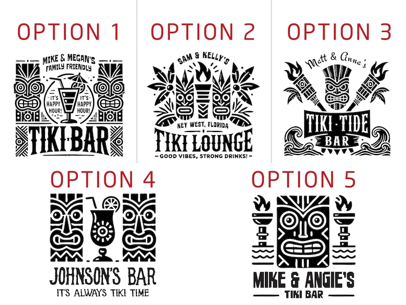 Personalized Tiki Bar Whiskey Glass: Etched Tropical Decor - Etsy