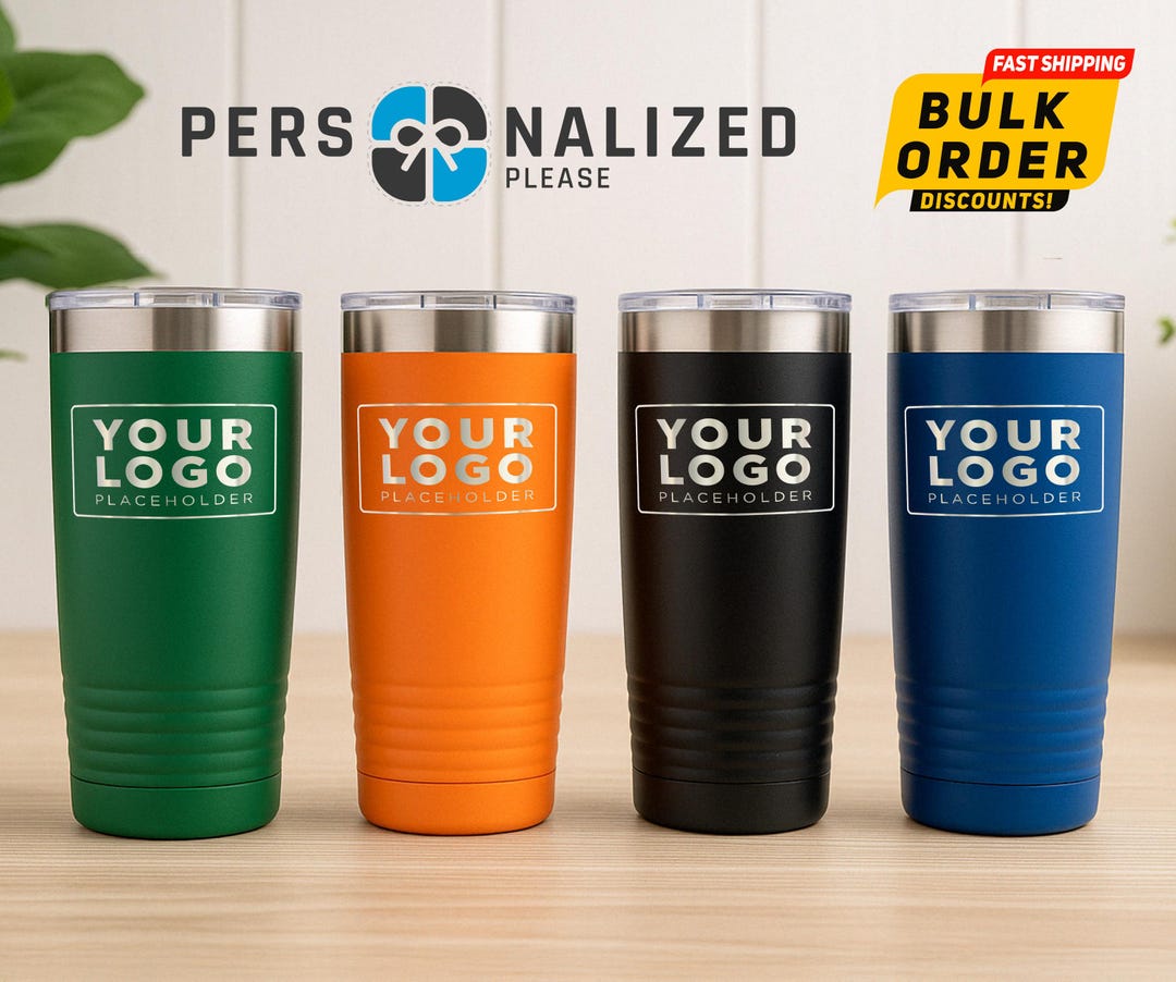 Custom Logo Tumblers: 20 Oz Stainless Steel Corporate Gifts - Etsy