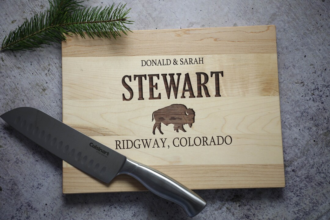 Yellowstone Cutting Board, Bison Cutting Board, Custom Bison Gift ...