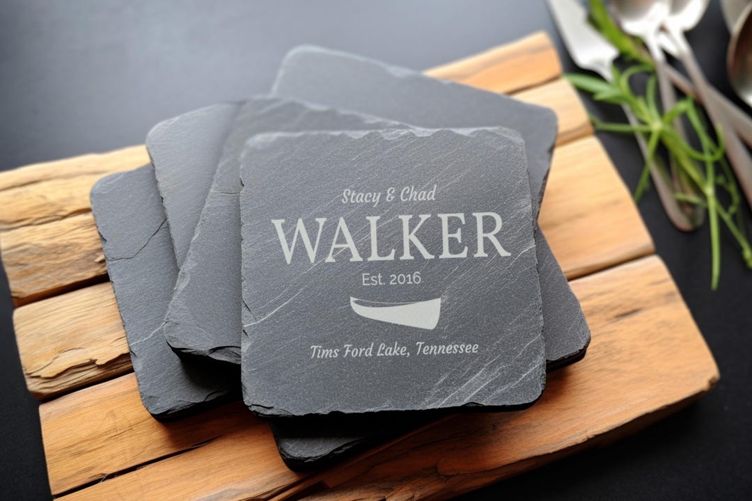 Canoe Cabin Coaster, Custom Cabin Gift, River Canoe Gift, Custom Canoe ...