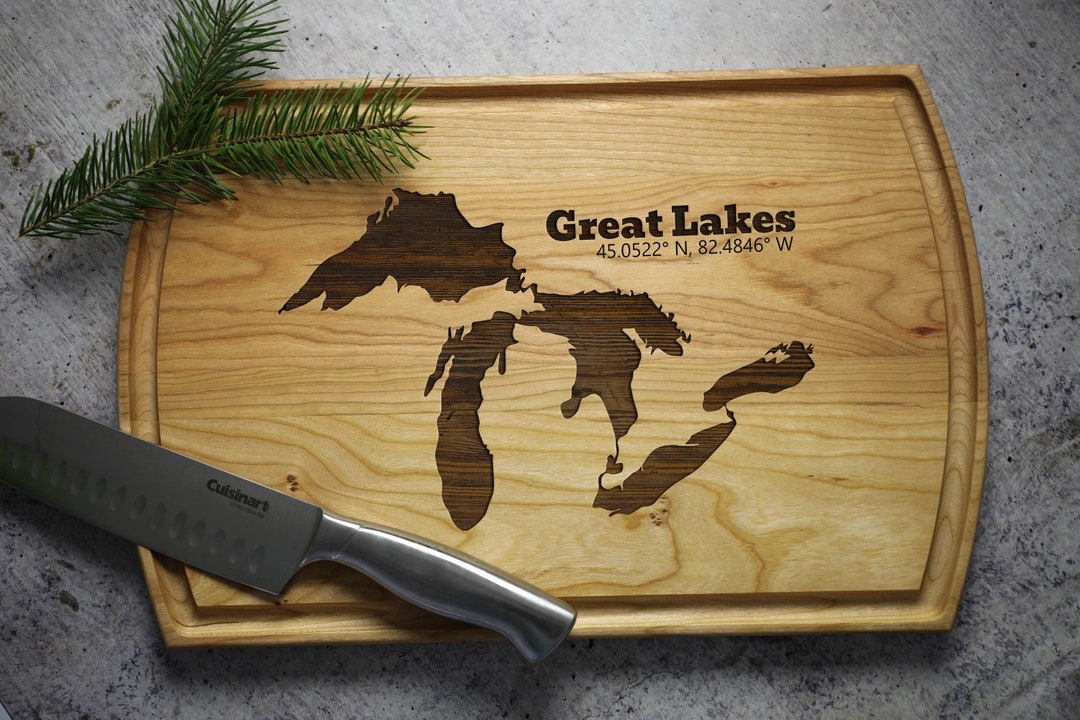 Great Lakes Michigan, Great Lakes Gift, Lake Cutting Board, Lake ...