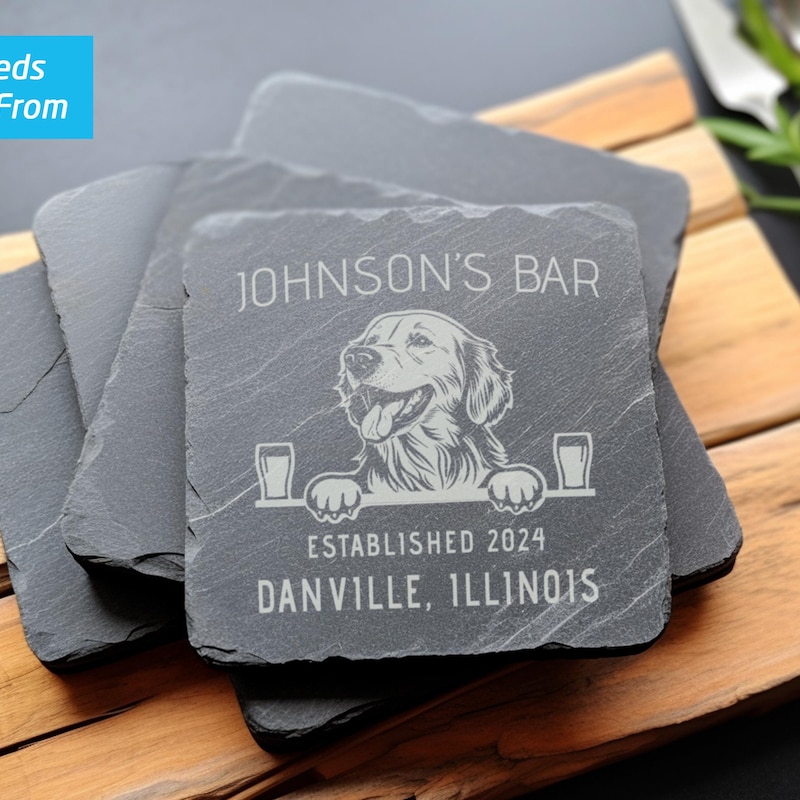 Custom Linen Coasters Dog - Etsy