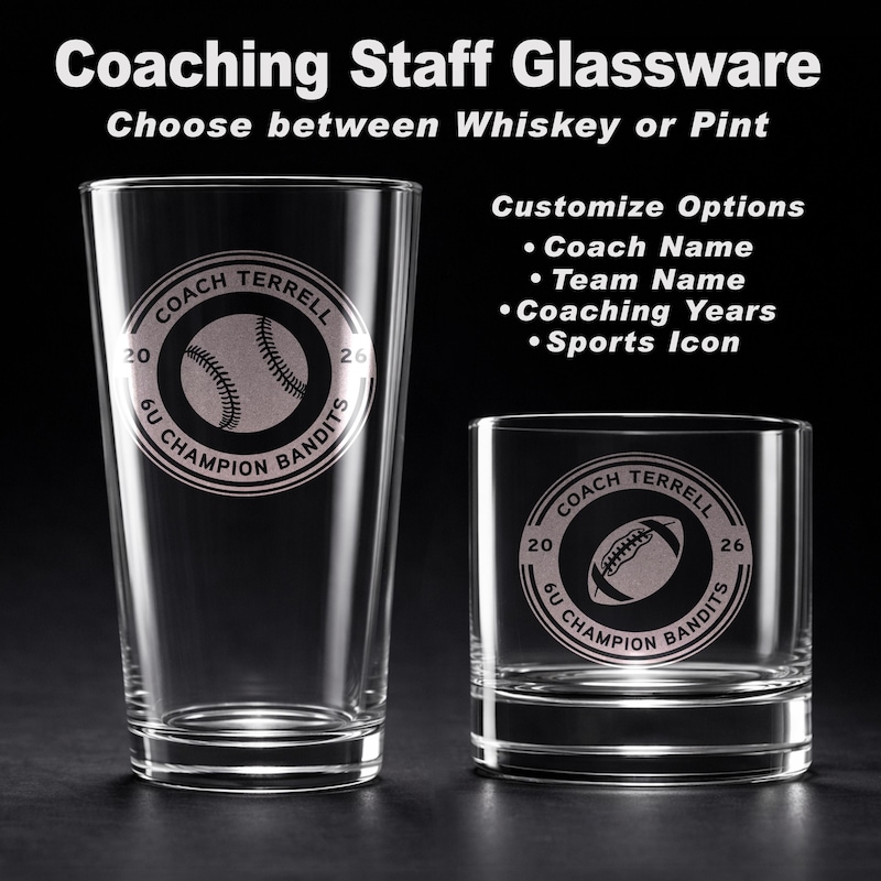 Sports Logo Pint Glass - Etsy