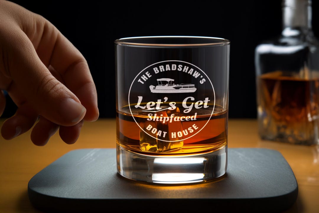 Nautical Whiskey Glass: Engraved Boat Dock Drinkware - Etsy