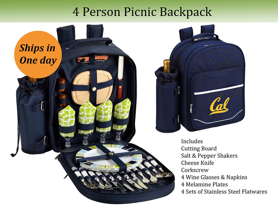 California Golden Bears Picnic Backpack for 2 and 4 Persons, Graduation ...