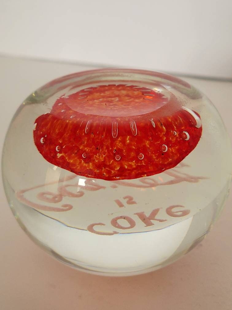 Vintage Mid-century Coke is Coca-cola Paperweight-red 1 - Etsy
