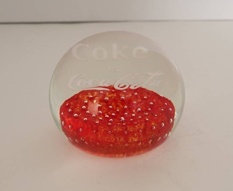 Vintage Mid-century Coke is Coca-cola Paperweight-red 1 - Etsy