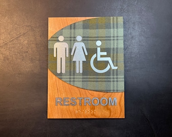 ADA Compliant Wood Office Sign With Raised Letters and Braille - Etsy