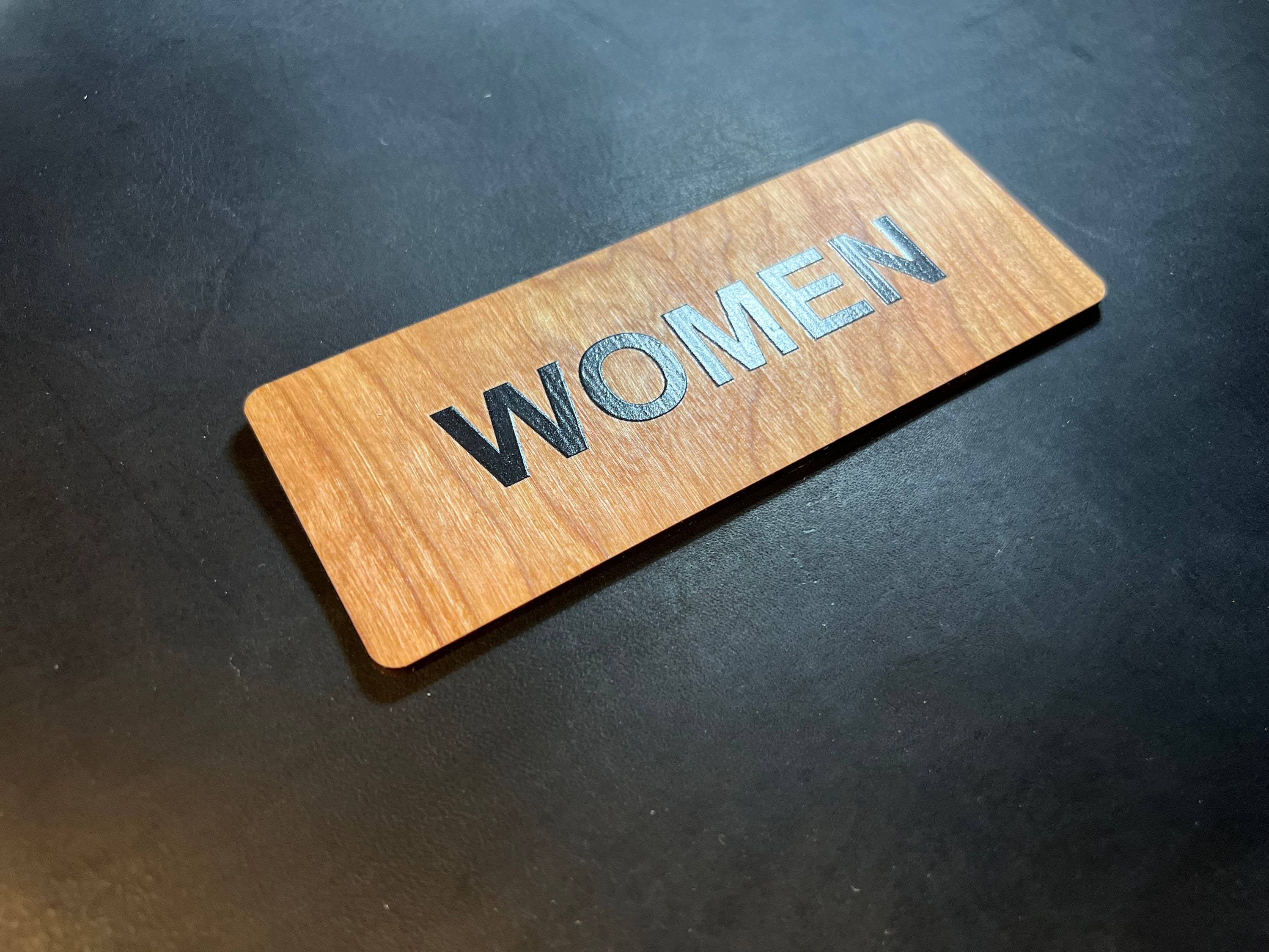 Solid Wood Women's Bathroom Door Sign 6" X 2.25" - Custom Signs by ...