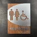 ADA Compliant Rustic Wood and Textured Steel Bathroom Sign With Raised ...