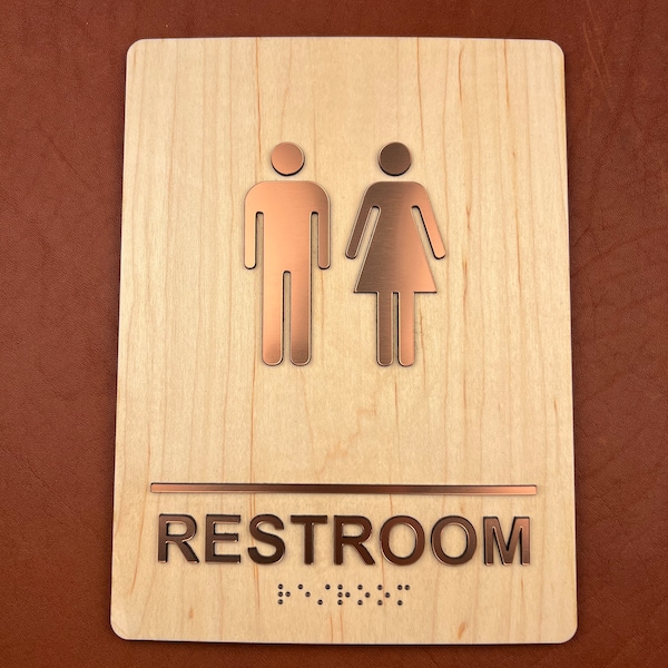 Wood Bathroom Sign - Etsy