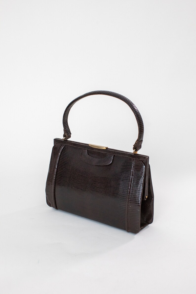 1970 Vintage Elegant Bag Exotic Leather Handbag 70's Vintage Genuine ...