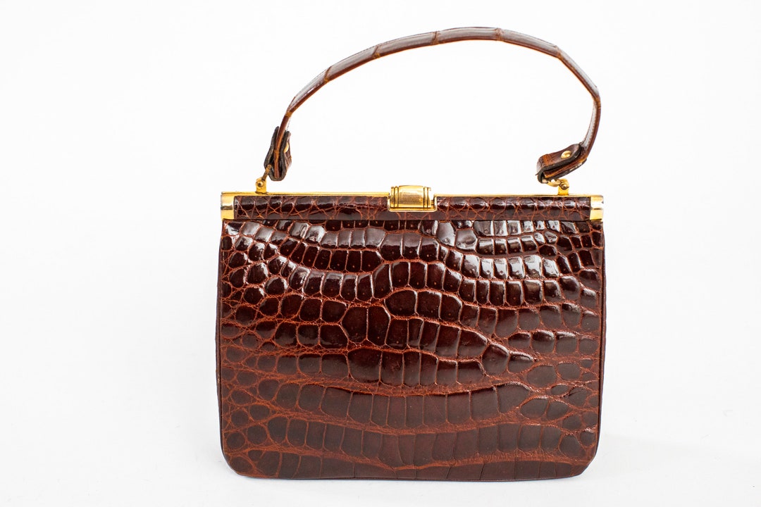 Original 1950 Vintage Handbag Burgundy Red 50's Top Handle Bag Kelly ...