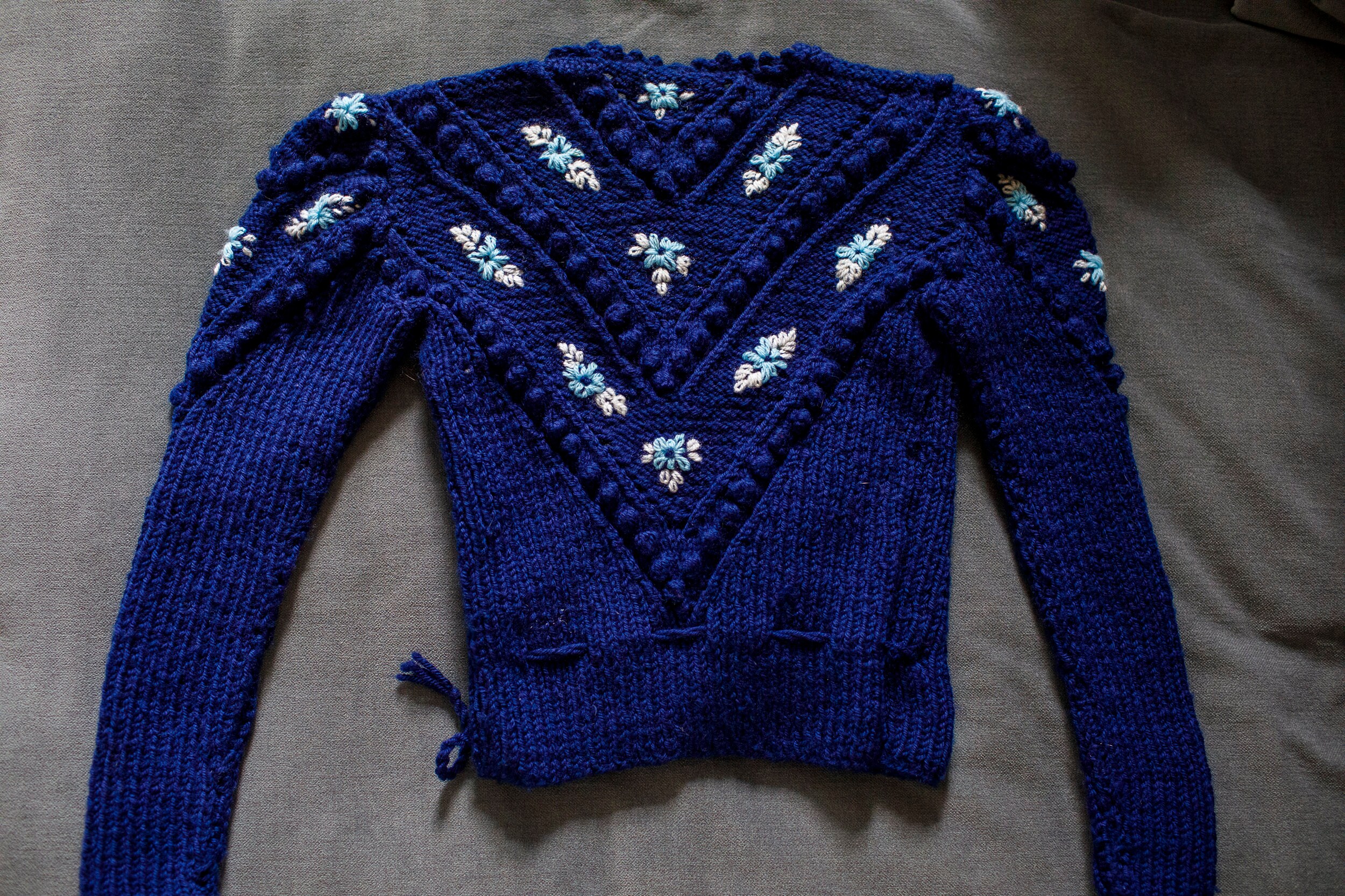Vintage Hand Knit Wool Cardigan: Embroidered Austrian Style - Etsy