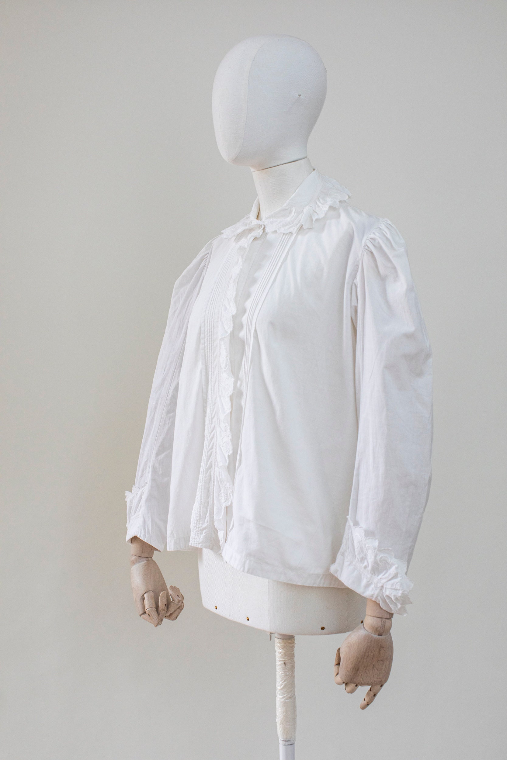 1920 Vintage White Cotton Lace Blouse Size S-M Victorian Antique White ...