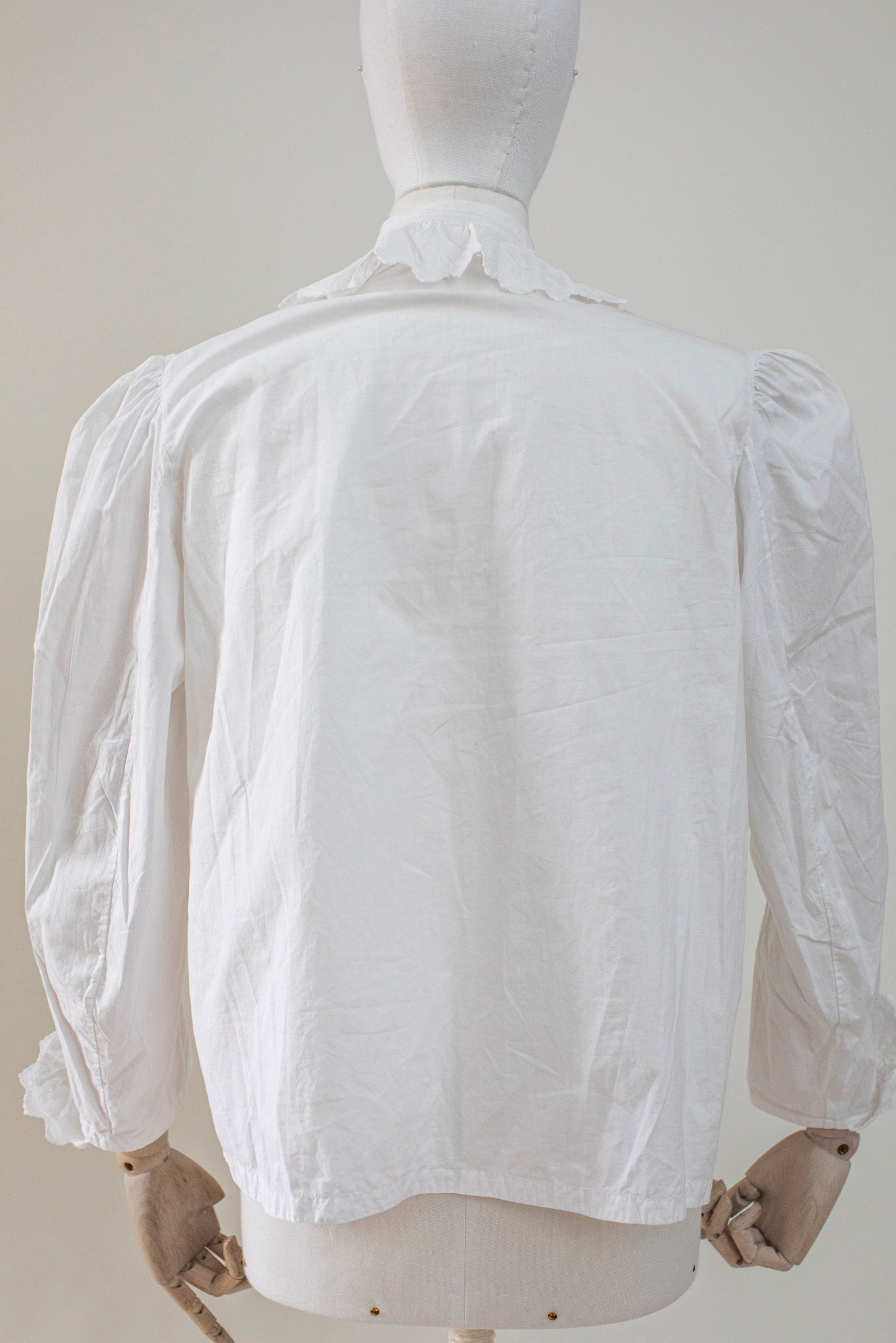 1920 Vintage White Cotton Lace Blouse Size S-M Victorian Antique White ...