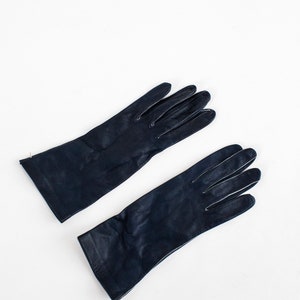 Vintage Fine Blue Leather Gloves Classic Vintage Gloves Soft Genuine ...