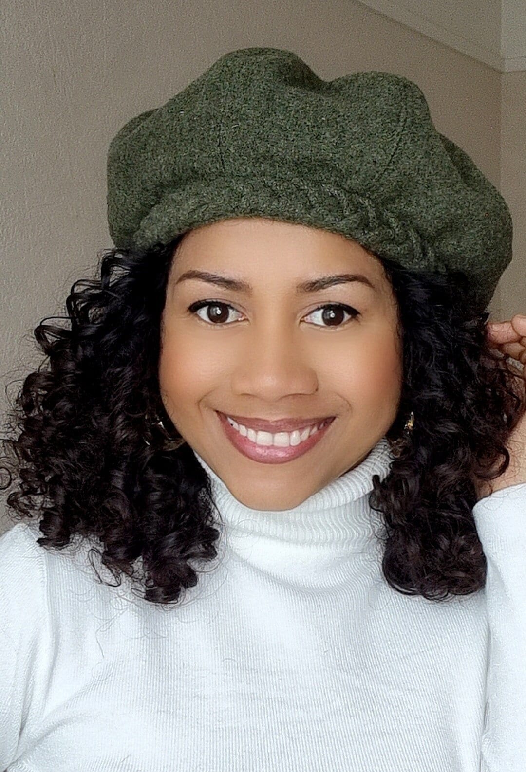 100% Medium Density Wool Beret, Warm, Winter Beret, Khaki Beret, Satin ...