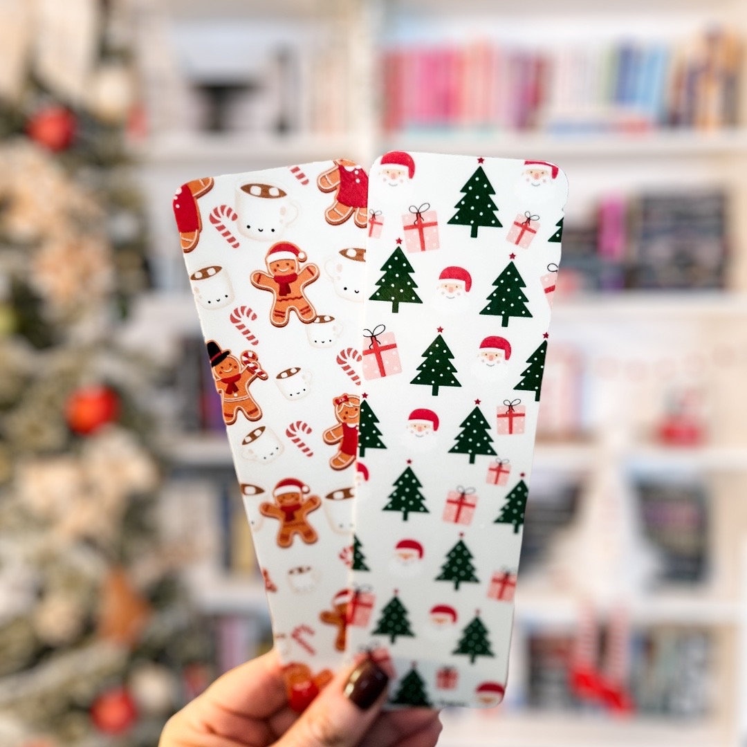 Santa or Gingerbread Laminated Christmas Bookmarks Bookish - Etsy