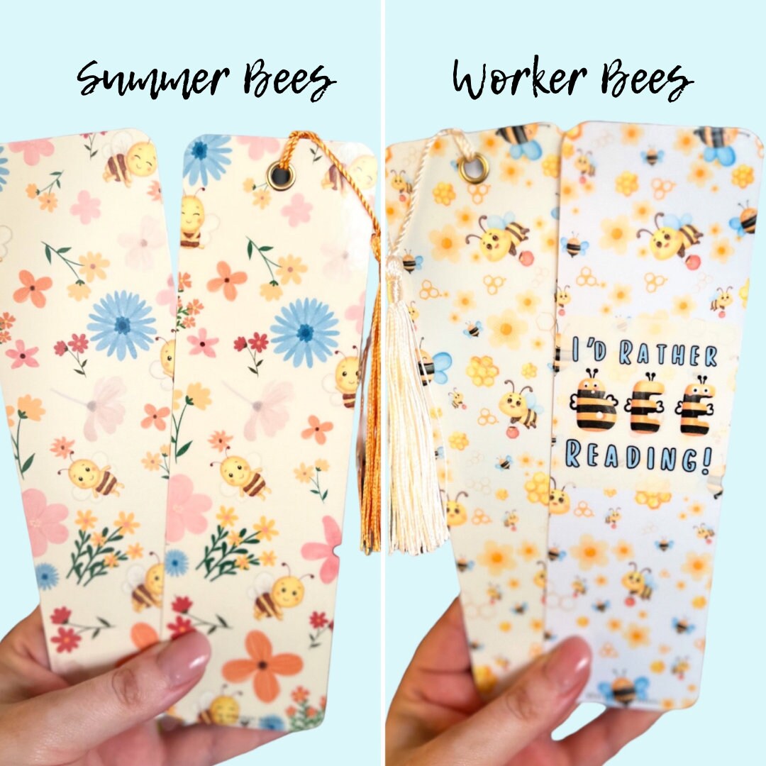 Cute Bees Bookmark Laminated With Tassel Gifts for Readers Reading ...
