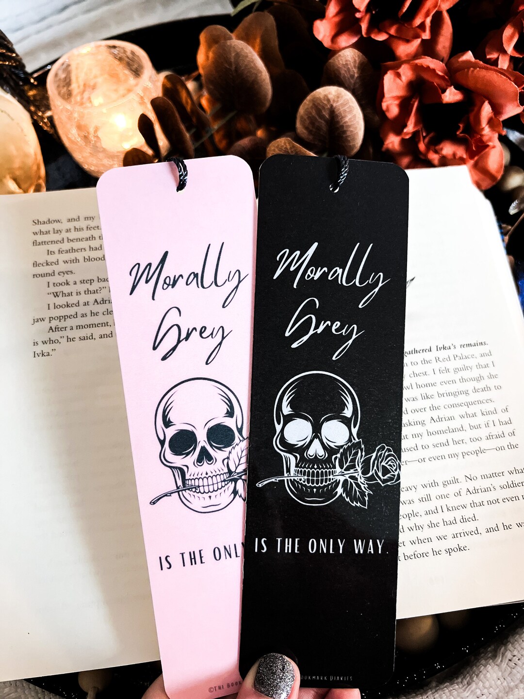 Morally Grey Villain Bookmark Pink or Black Laminated With Tassel Gifts ...