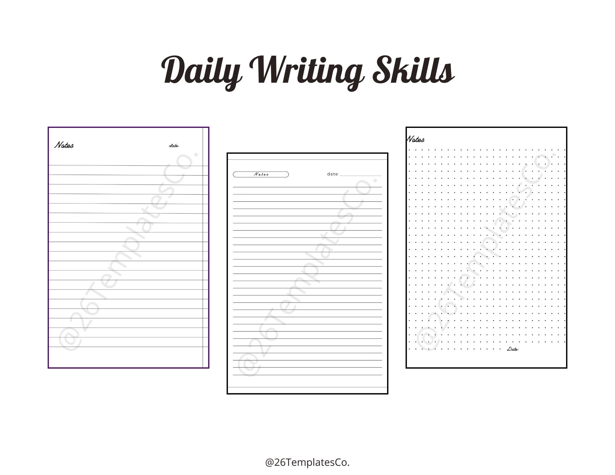 Minimalist Journal Pages: Printable Booklet Layout (PDF) - Etsy