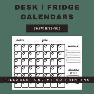 Yearly Calendar Planner to Print at Home. Monthly Printable That You ...