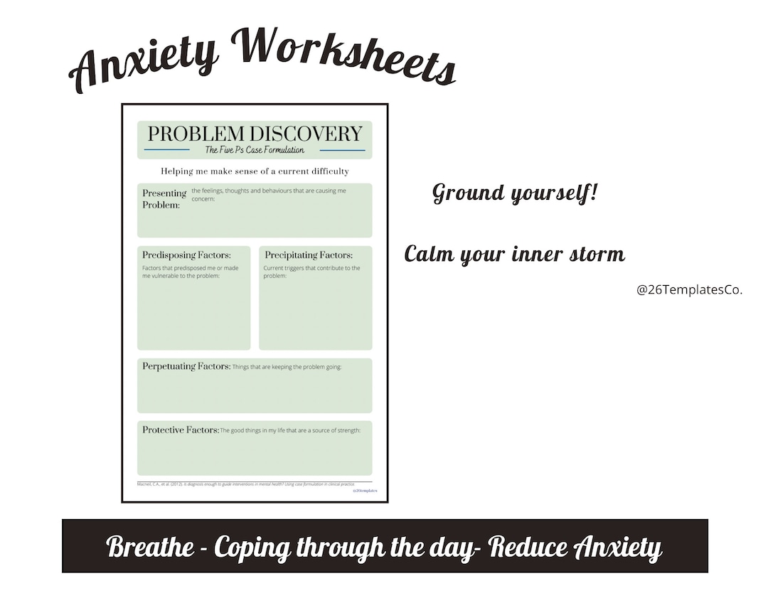 Printable Anxiety Worksheets for Trauma Processing, Mental Health Self ...
