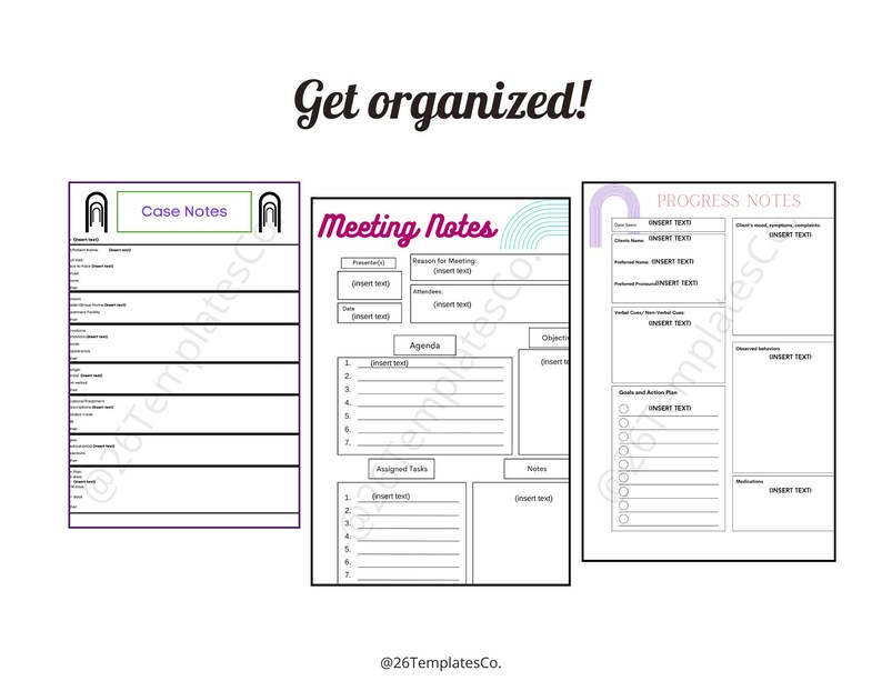 Editable Case Note Templates: Therapist & Progress Notes (canva PDF ...