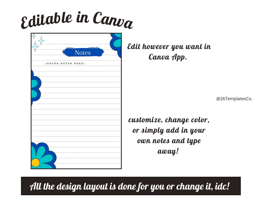 Canva Templates: Meeting Notes, Habit Tracker, Brain Dump (PDF) - Etsy