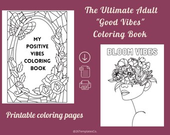 Good Vibes Coloring Pages - Etsy