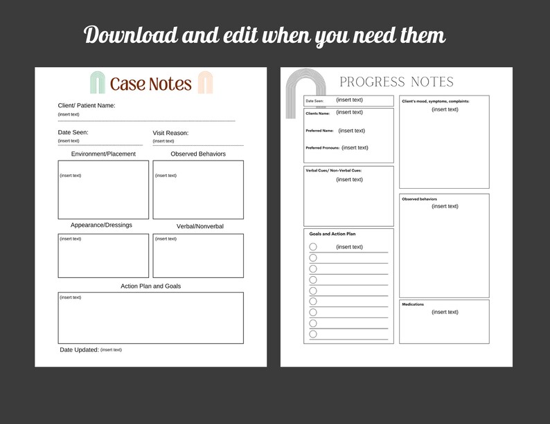 Canva Casenote Templates Editable, Use These to Edit and Customize ...