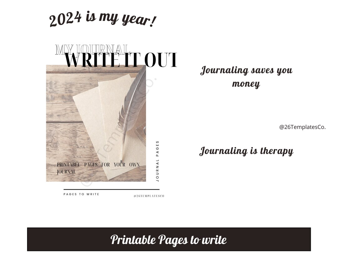 Minimalist Journal Pages: Printable Booklet Layout (PDF) - Etsy