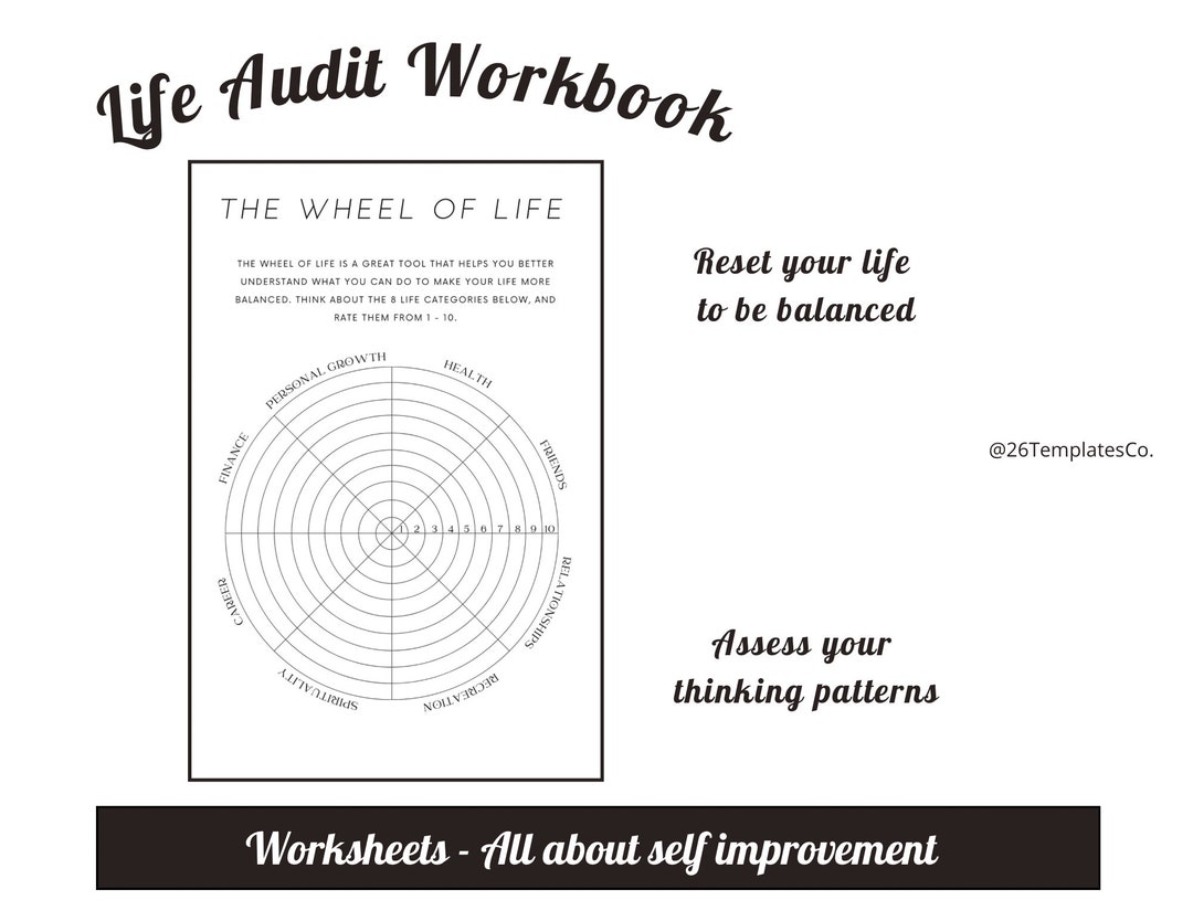 A Life Audit Workbook With Worksheets and Reflection Templates to Help ...