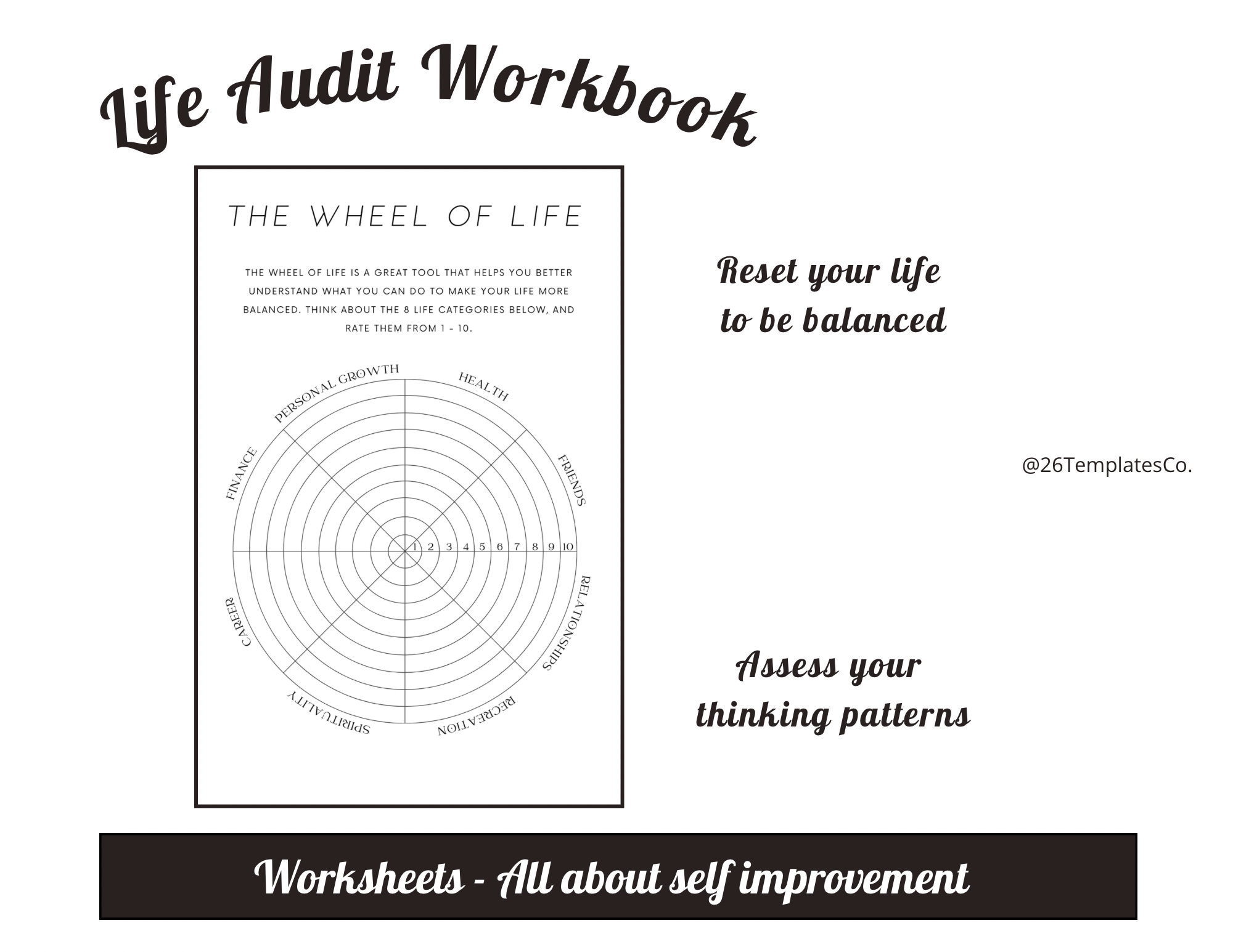 A Life Audit Workbook With Worksheets and Reflection Templates to Help ...