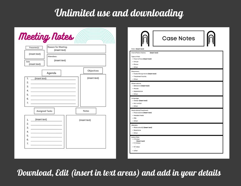 Canva Casenote Templates Editable, Use These to Edit and Customize ...