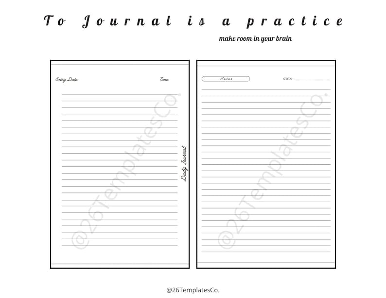 Printable Journal Notebook Pages. Print Out and Create a Booklet of ...