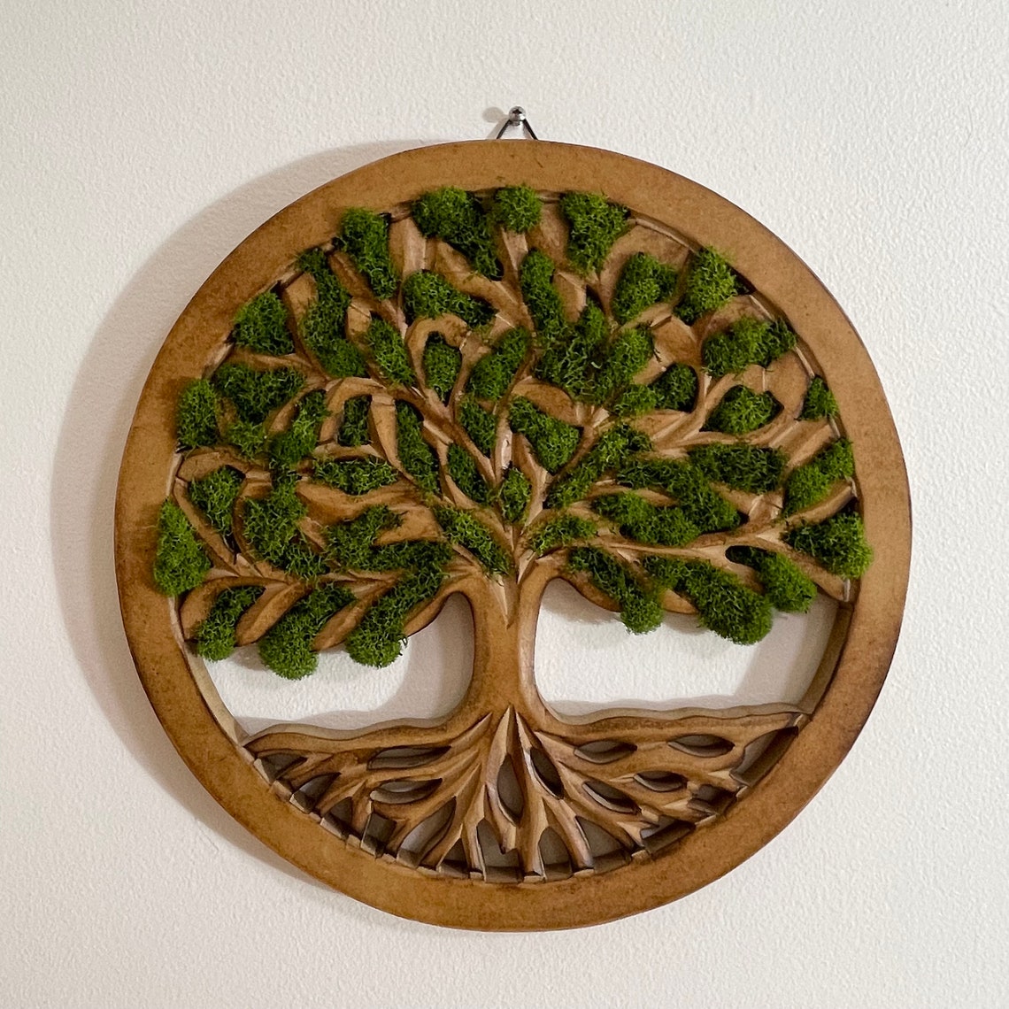 Wooden Tree of Life Wall Decor With Preserved Moss - Etsy