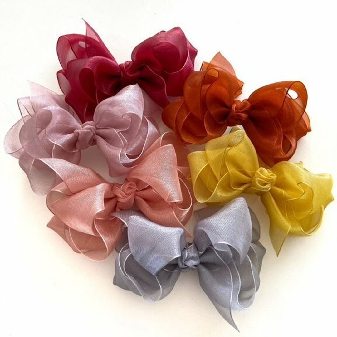 Small Hair Bows, Alligator Hair Clip, Spring Hair Bows, Toddler Hair ...