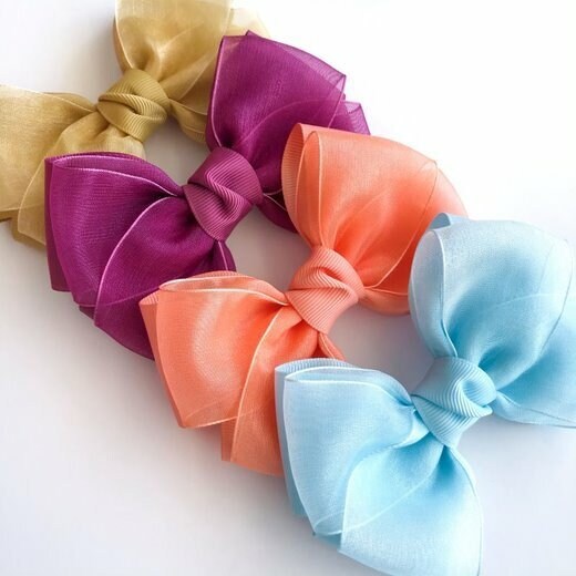 Medium Hair Bows, Alligator Clip, Spring Colors, Toddler Bows, Wisp ...