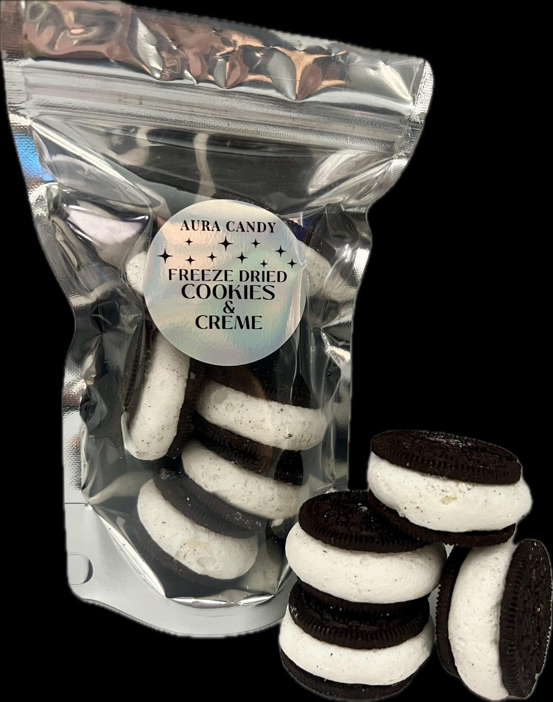 Freeze Dried Cookies & Creme Chocolate Sandwich Cookies, Medium Bag ...