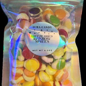 Freeze Dried Candy Spree Rainbow Fruit Burst AURA CANDY Crunchy Flavor ...