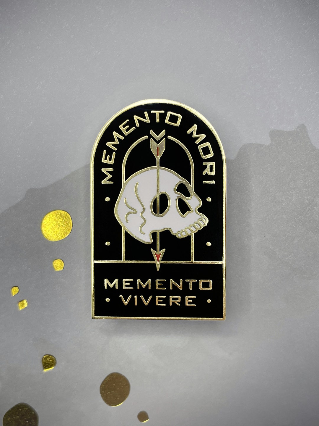 Memento Mori Enamel Pin • Skull Pin • Goth Pin • Witchy Pin • Macabre ...