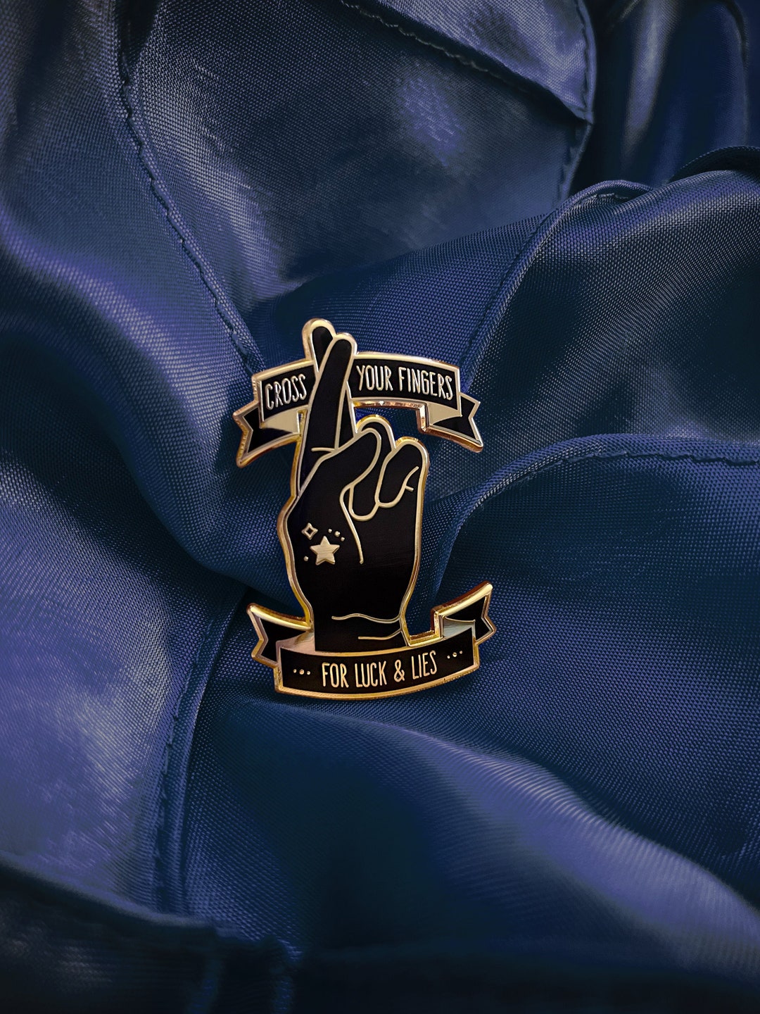 Luck and Lies Enamel Pin: Goth Punk Lapel Pin - Etsy