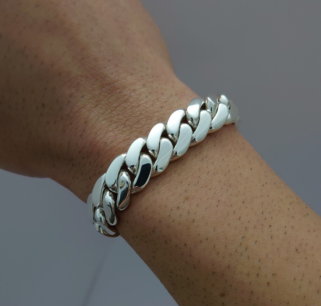 Cuban Bracelet in 925 Sterling Silver Handmade Hand Made - Etsy