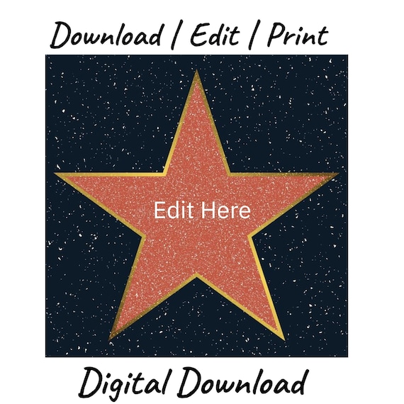 Hollywood Star Name Tags Goods+Gadgets Personalised Hollywood Star