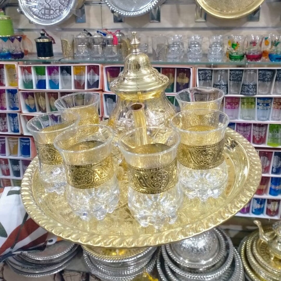 Moroccan Handmade Luxurious Copper Tea Set. - Etsy
