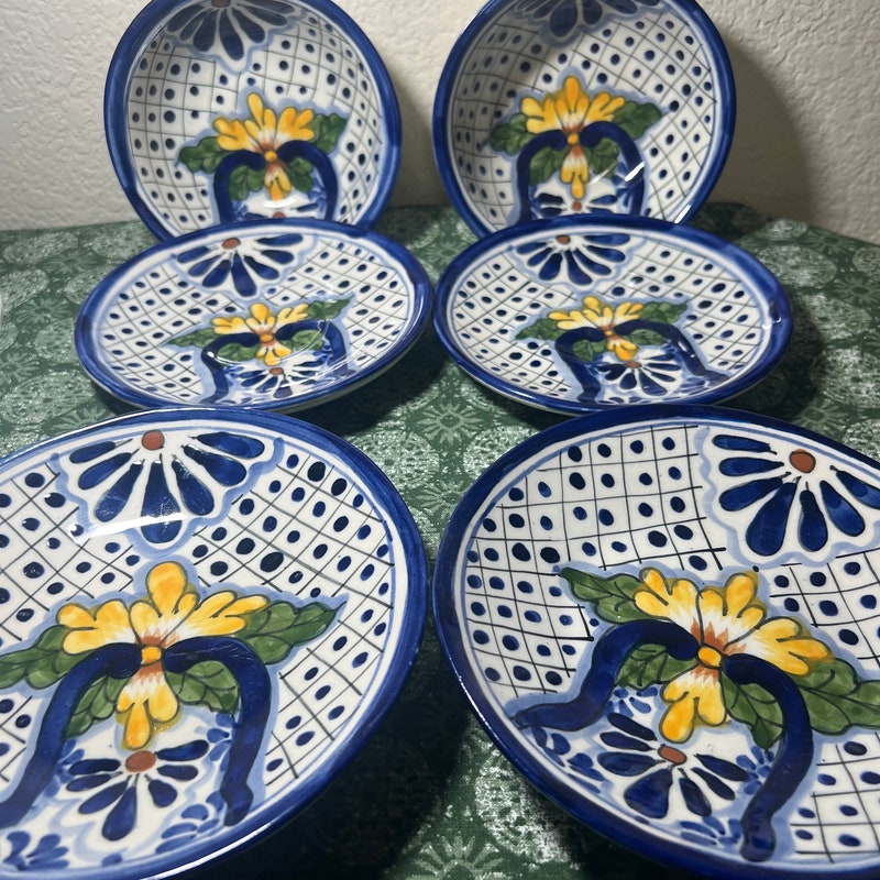 Talavera Plate and Bowls - Etsy